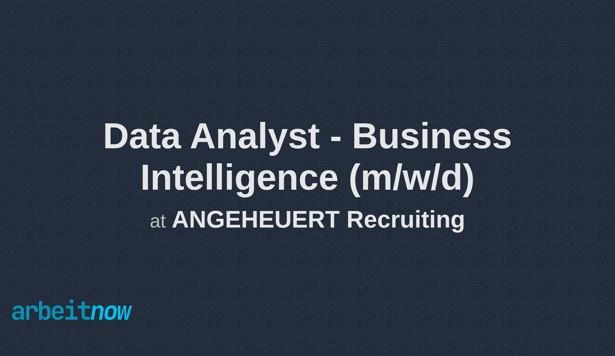 Data Analyst - Business Intelligence (m/w/d) job at ANGEHEUERT Recruiting in Wetzlar